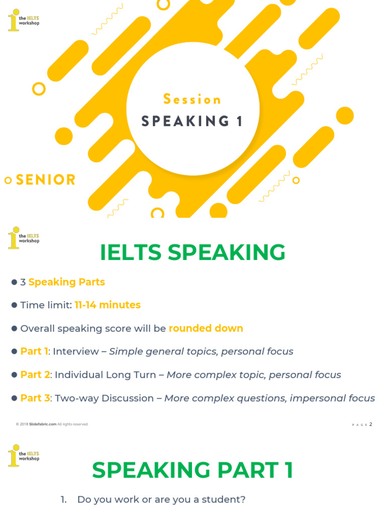 Speaking 1 | PDF | Vocabulary | Cognition