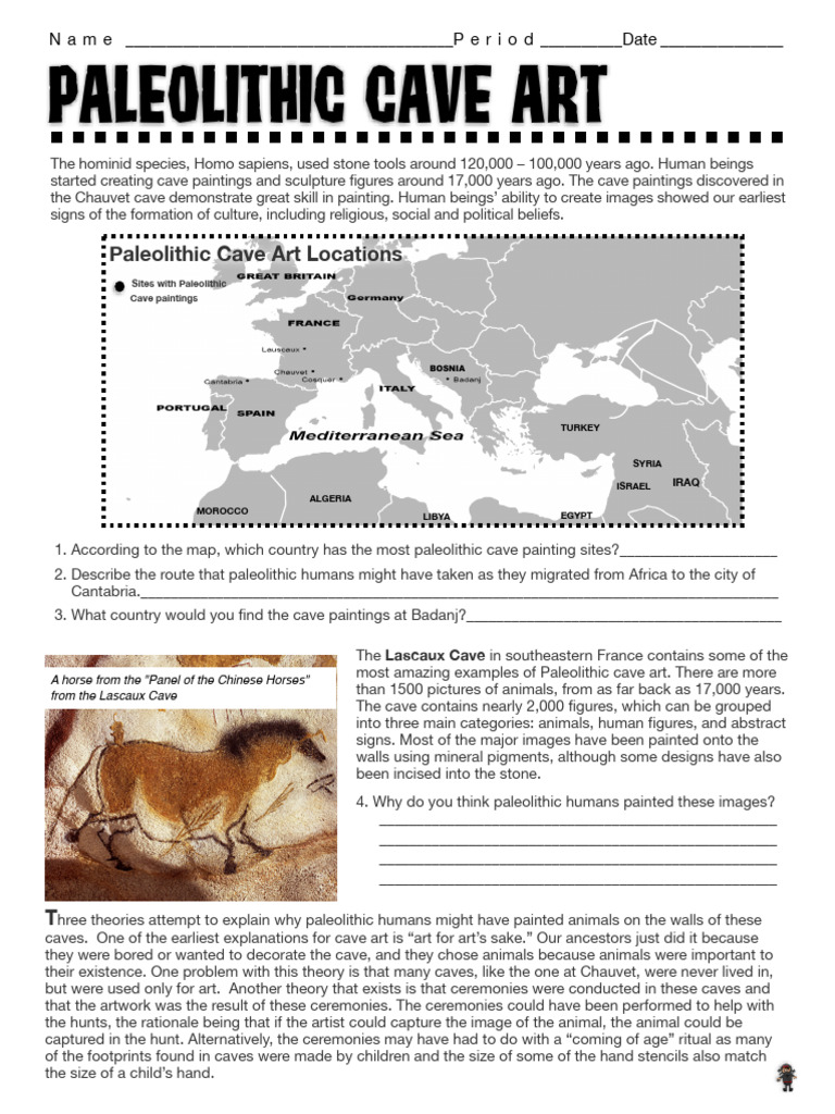 Cave Paintings - Activity | PDF | Paleolithic | Stone Age