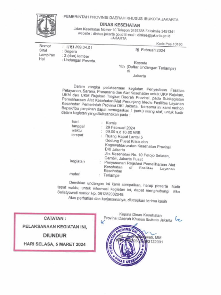 Und. Peserta Penyusunan Regulasi Pemeliharaan Alkes Di Fasyankes.1 | PDF