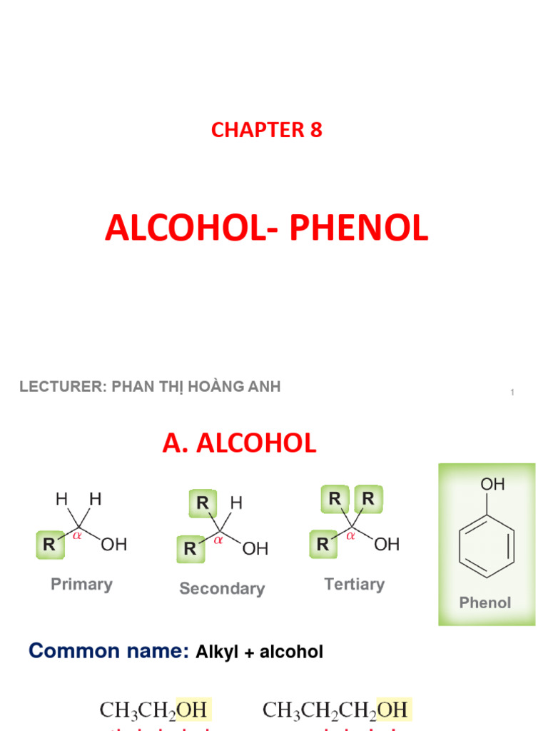 Chapter 8 - Alcohol Phenol 2022 | PDF | Ester | Carboxylic Acid