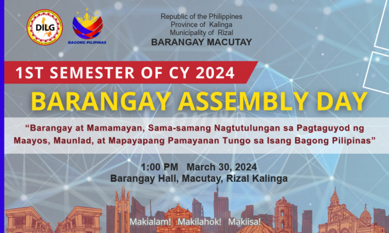 Annex H Updated Barangay Assembly Tarpaulin Template 60 X 36 Inches2 | PDF