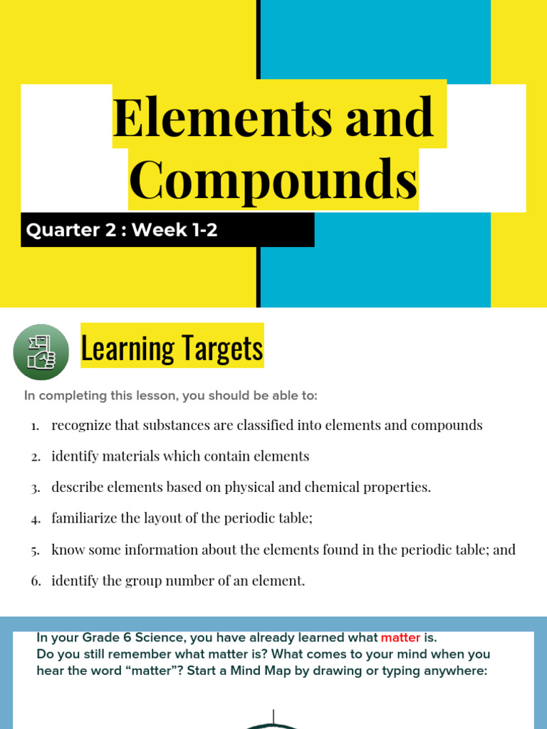 Lesson 1 Elements | PDF | Chemical Elements | Mixture