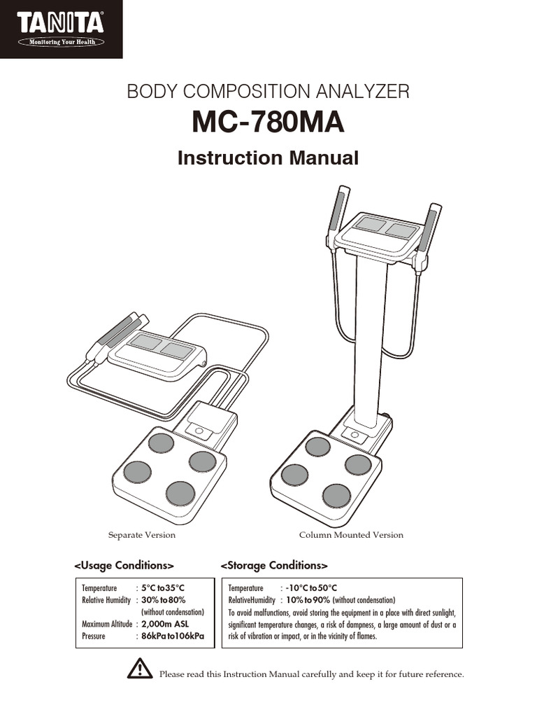 Tanita Mc-780-Portable-Instruction-Manual | PDF | Adipose Tissue | Bone