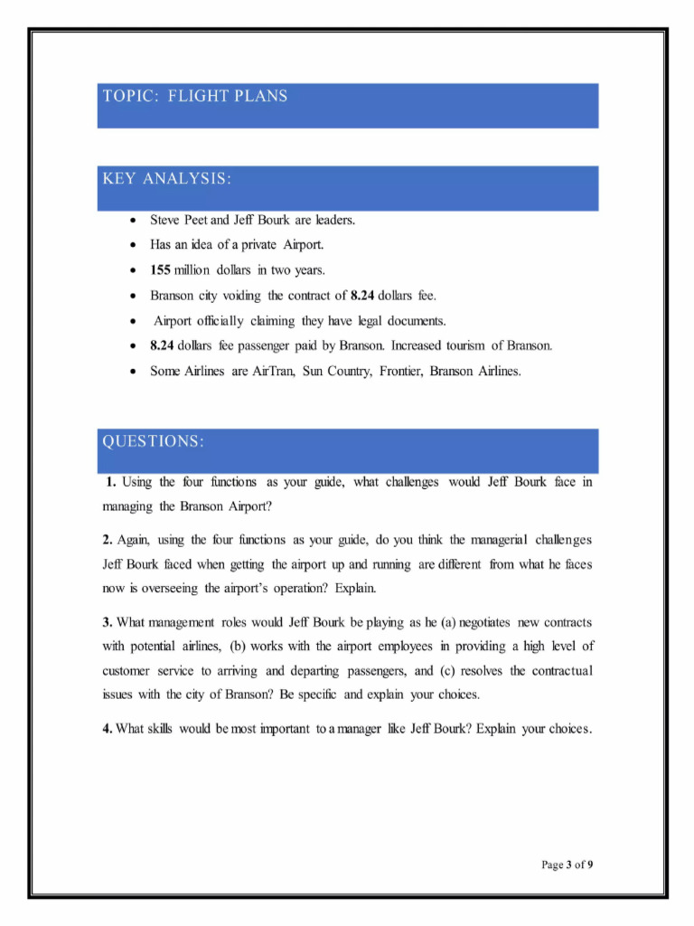 Case Study (Flight Plan) | PDF