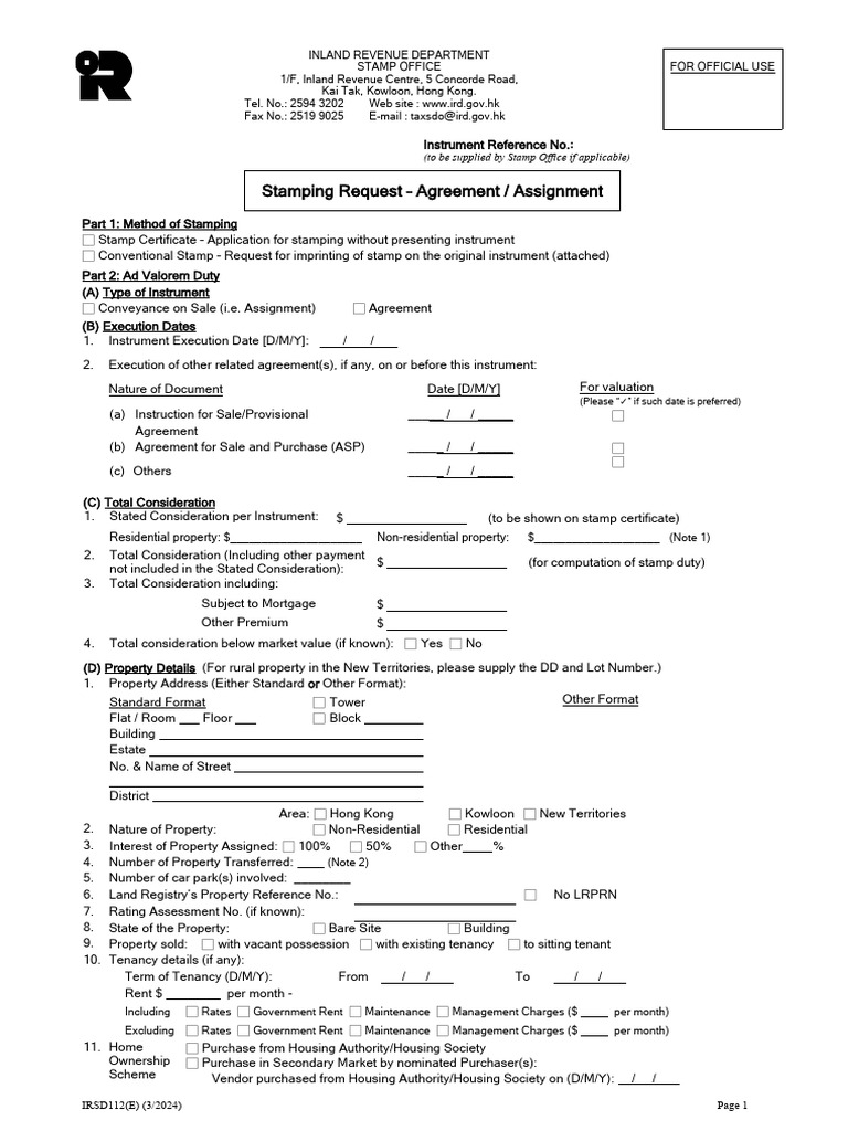 Stamp Duty Application for Property Sale | PDF | Leasehold Estate | Taxes