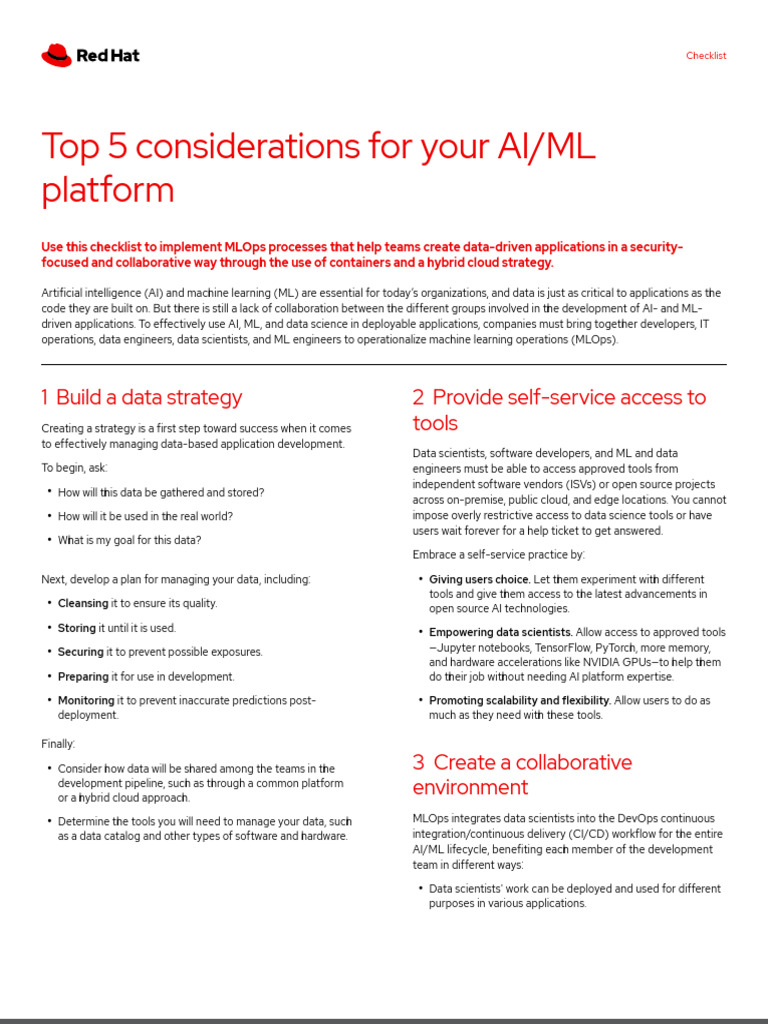 CL Implement Mlops Processes Help Teams Collaborate Checklist f30124 202109 | PDF