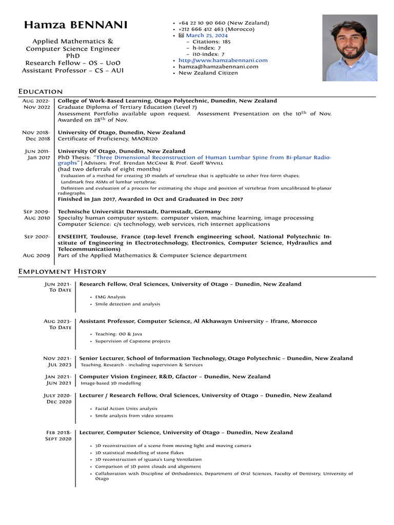 DR Hamza Bennani Resume | Download Free PDF | Computer Vision | Java (Programming Language)