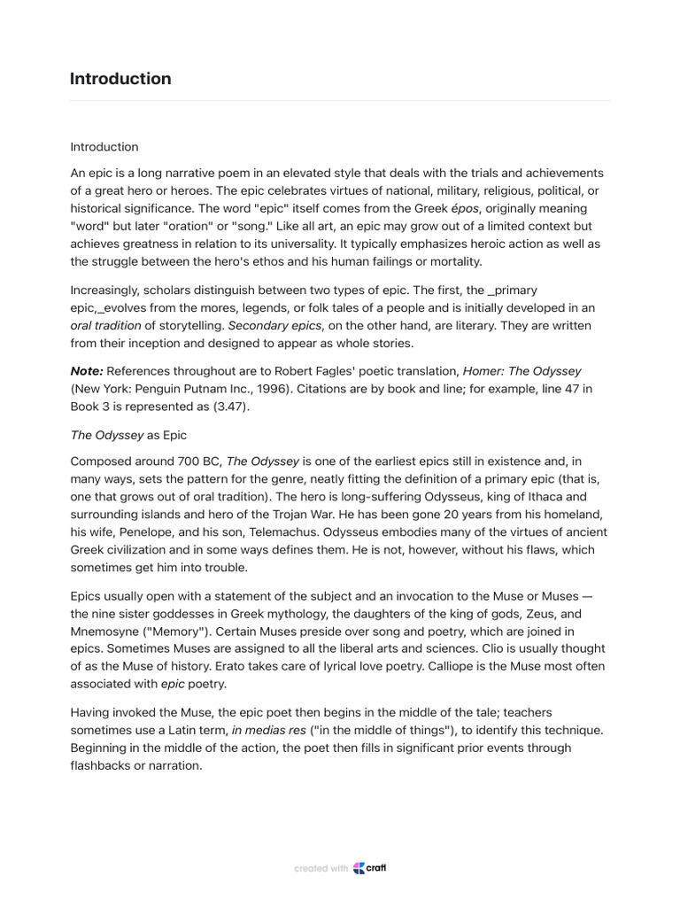 Introduction and Helps | PDF | Odyssey | Odysseus