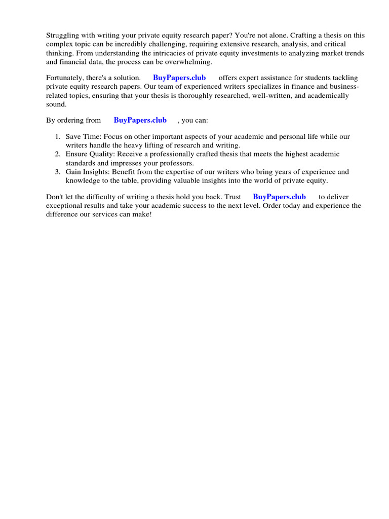 Private Equity Research Papers | PDF | Private Equity | Leveraged Buyout