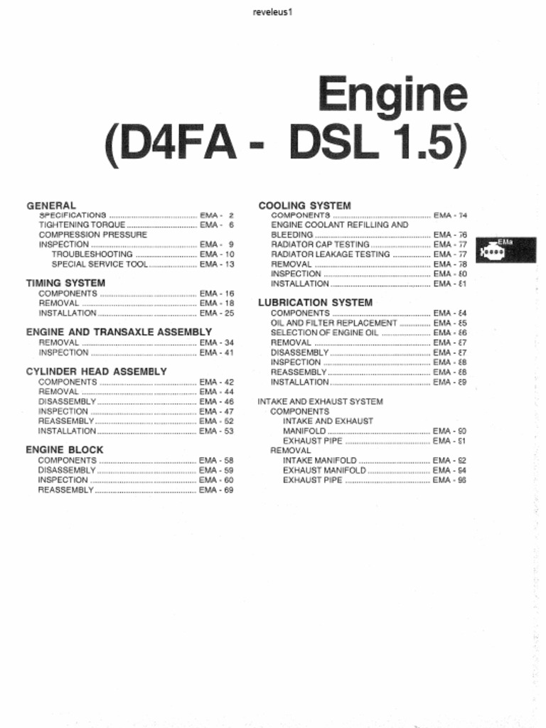 Hyundai D4FA Engine Overview | PDF | Language Arts & Discipline ...