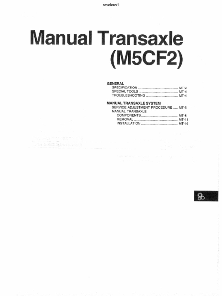 Manual Transaxle (M5CF2) | PDF
