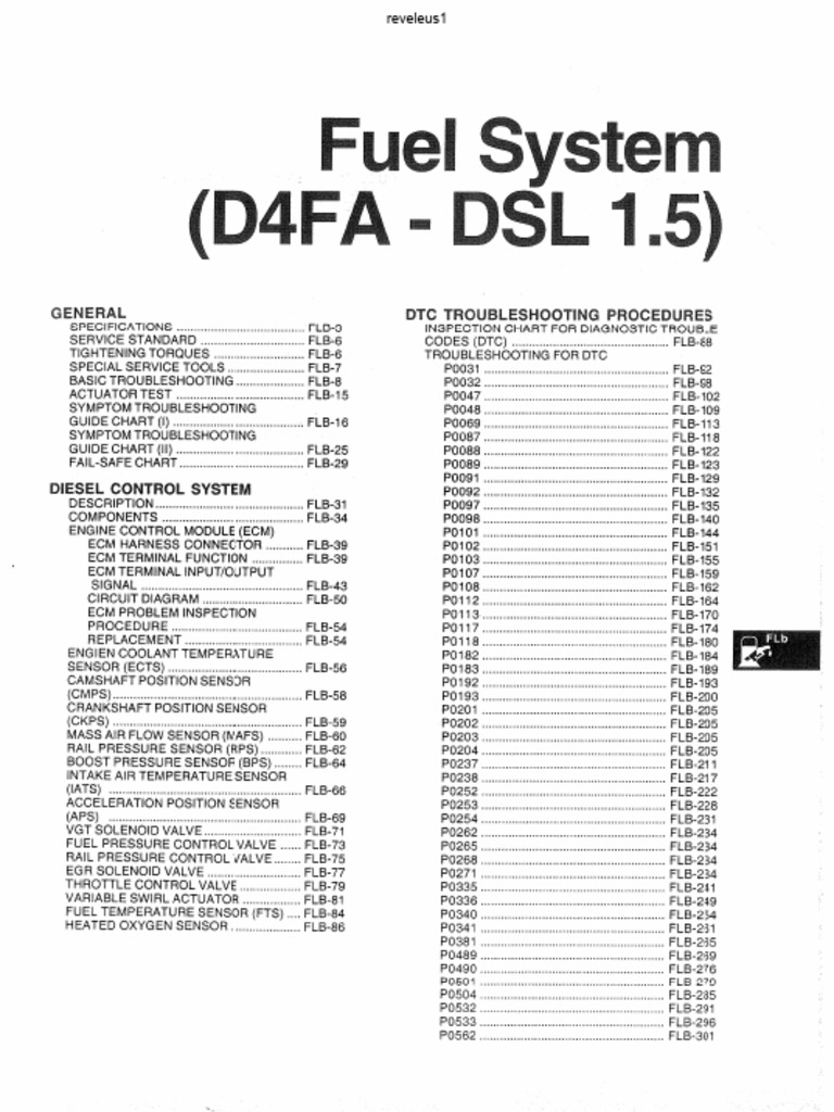 Fuel System (D4FA - DSL 1.5) | PDF | Language Arts & Discipline ...