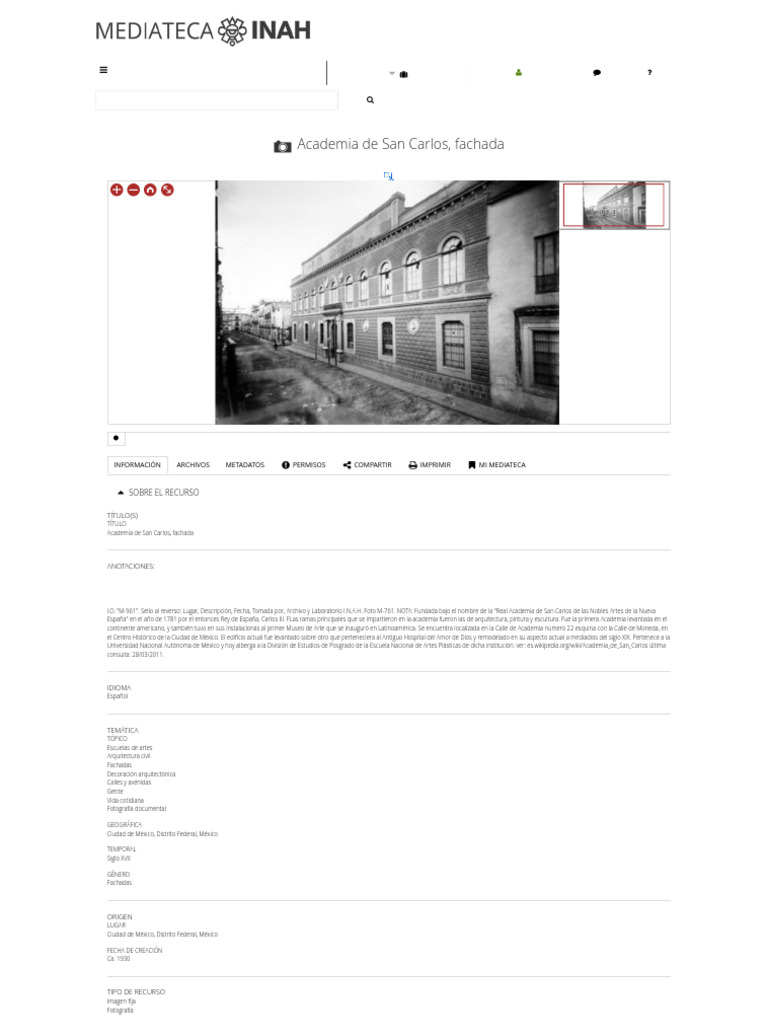 Academia de San Carlos, Fachada - Mediateca INAH | PDF