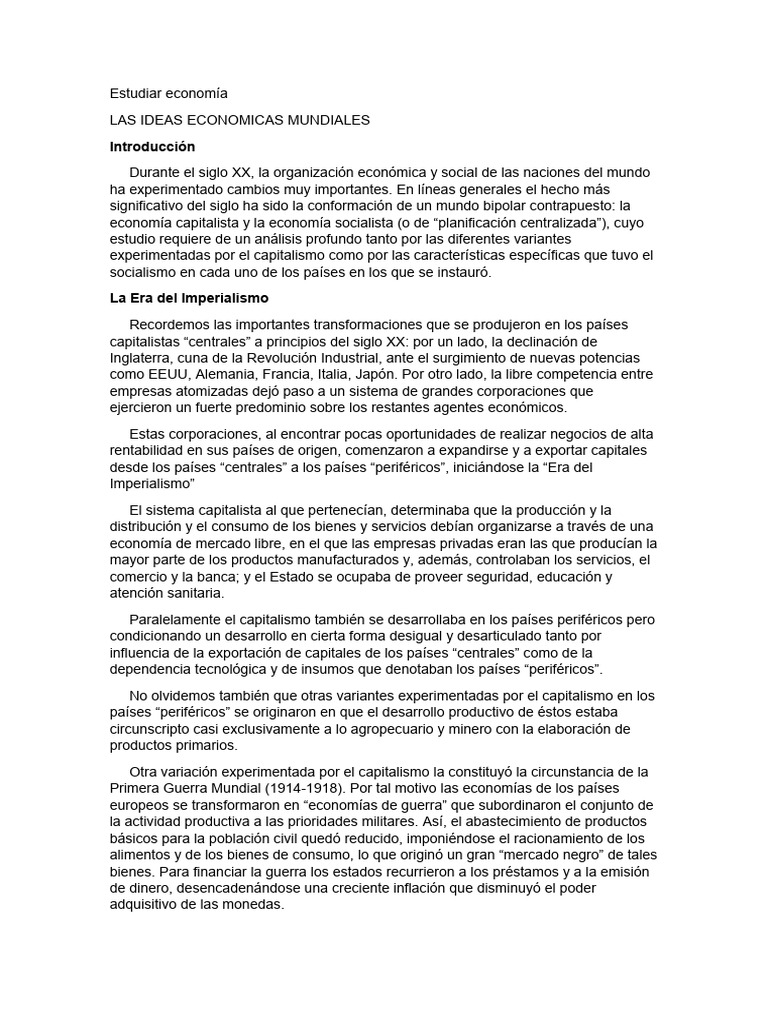 Estudiar Economía | PDF | Capitalismo | Socialismo
