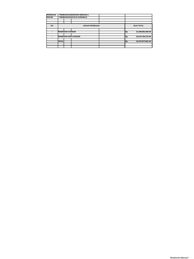 MODUL RAB BANGUNAN RUMAH SAKIT | PDF