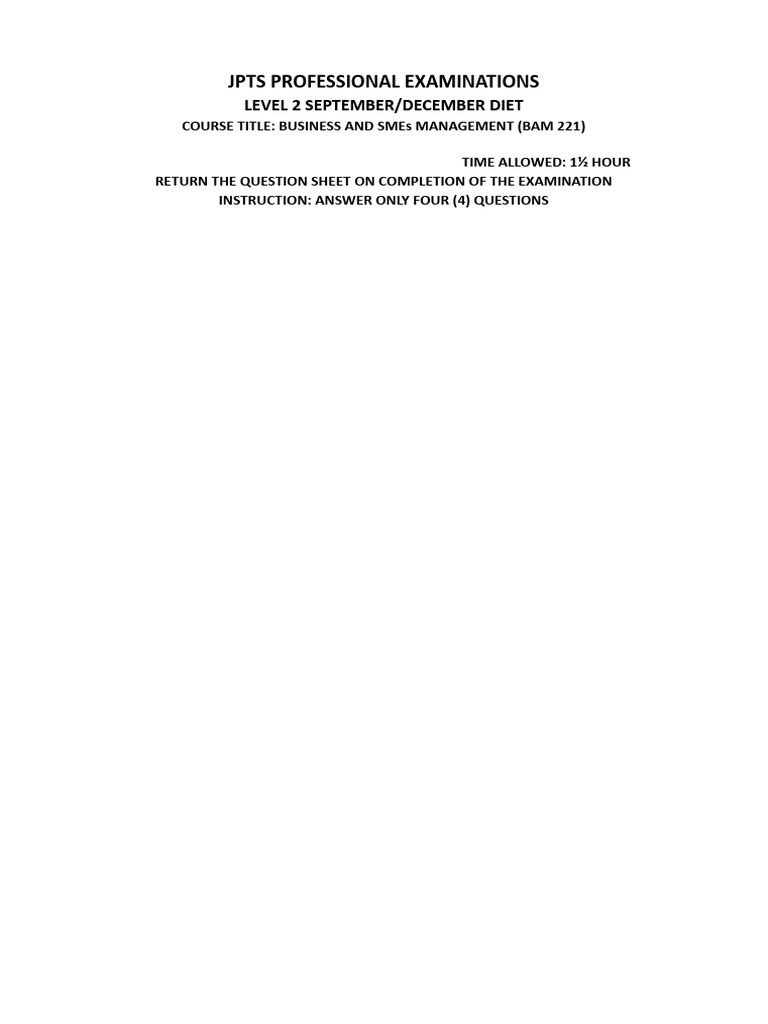 JPTS Level 2 Business Exam Guide | PDF