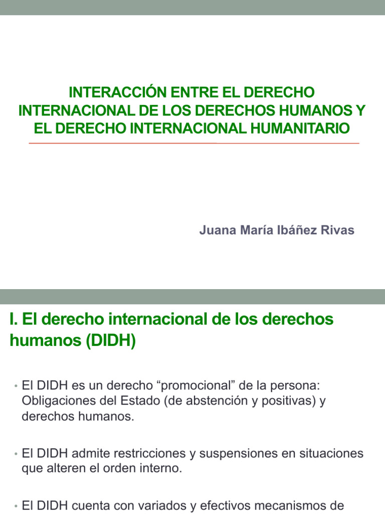 Interacción DIDH y DIH: Análisis Jurídico | PDF | Ley humanitaria ...
