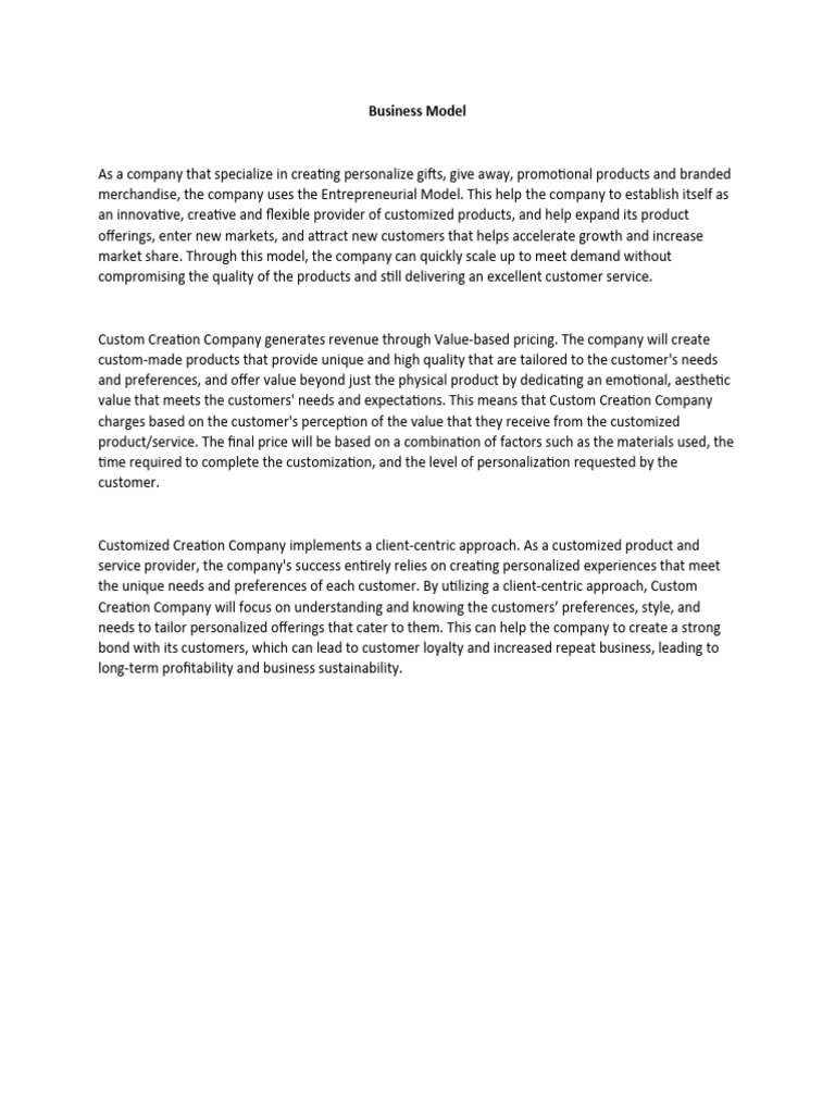 Business Model | PDF | Business