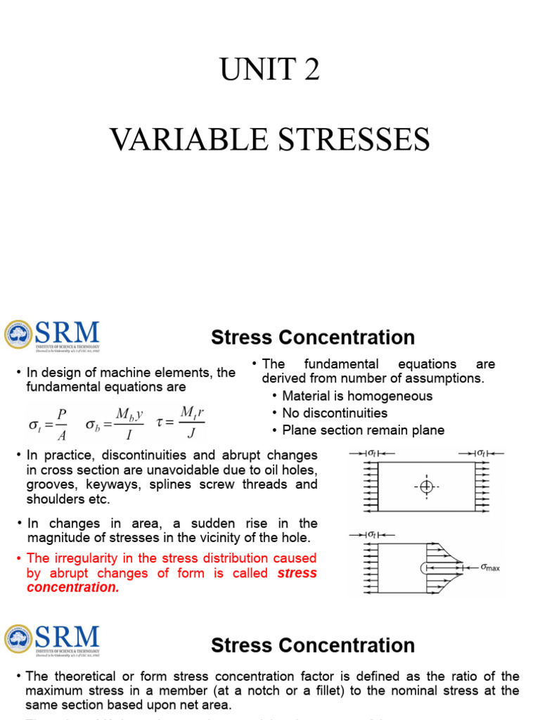Unit 2 Variable Stresses, Design of Shafts, Keys and Couplings | PDF ...