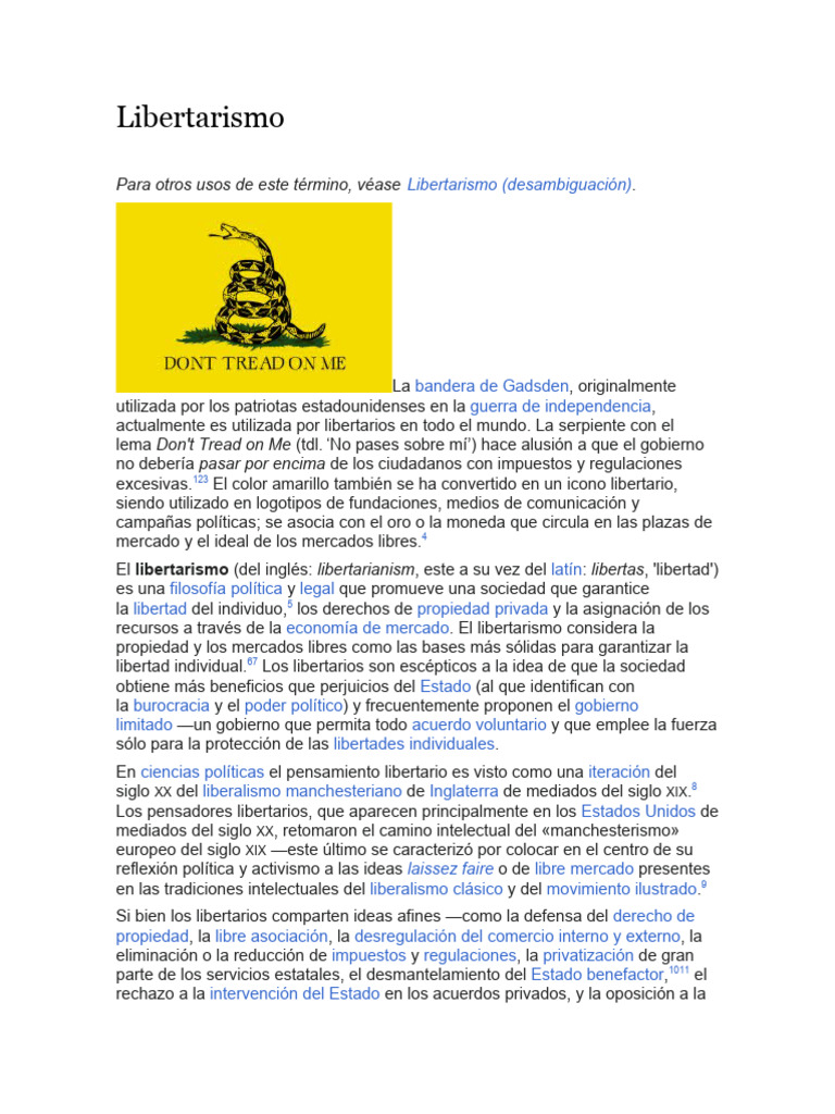 Filosofía del Libertarismo y sus Principios | PDF | Libertarismo ...