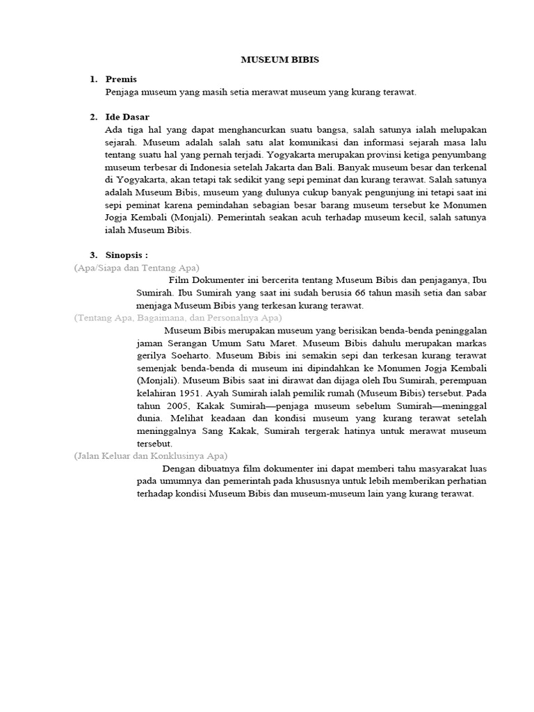 Contoh Menulis Ide Menjadi Sinopsis | PDF