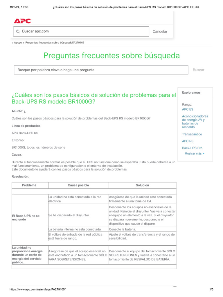 Apc Problemas para El Back-UPS RS Modelo BR1000G | PDF | Ingenieria ... Apc Problemas para El Back-UPS RS Modelo BR1000G | PDF | Ingenieria ...