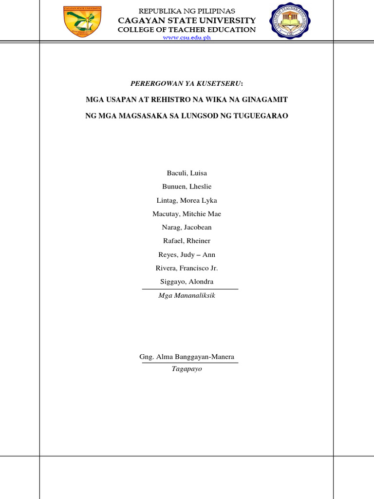 Pananaliksik Group-3 | PDF