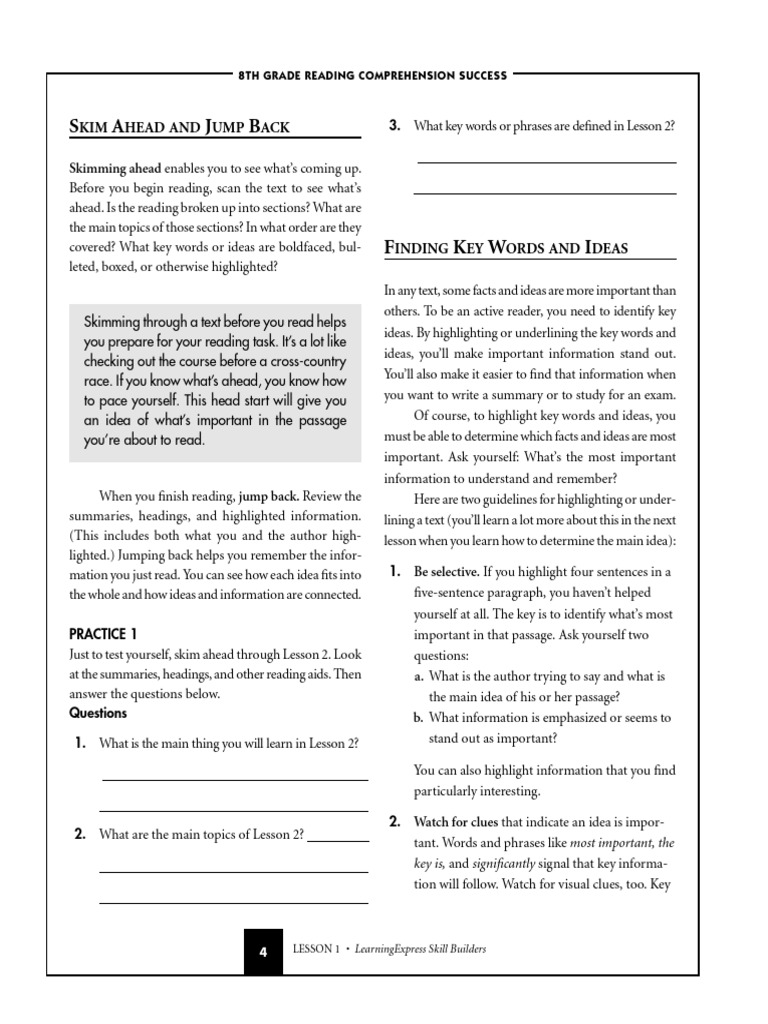 Reading Grade 8 | PDF | Speed Reading | Reading Comprehension