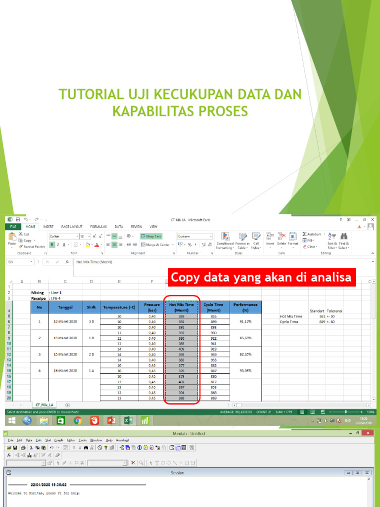 Tutorial Uji Kecukupan Data Dan Kapabilitas Proses | PDF
