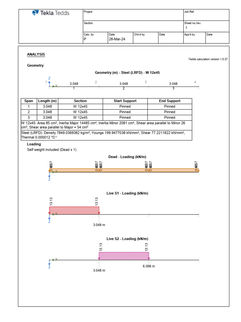 Continuous Beam Example | PDF | Beam (Structure) | Building Engineering