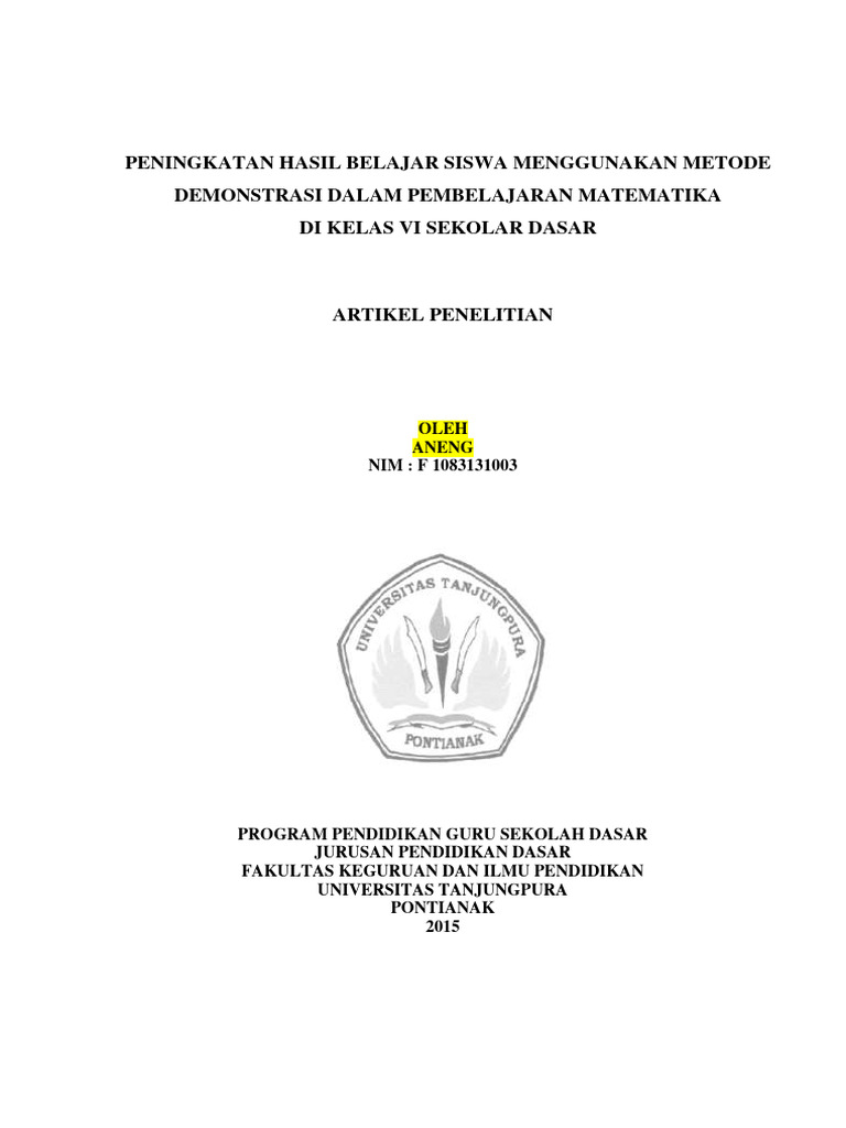 Metode Demonstrasi DLM Pembelajaran Matematika | PDF
