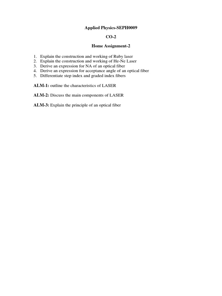 Applied Physics - CO2 - ALM HA 2 13-12-2023 | PDF