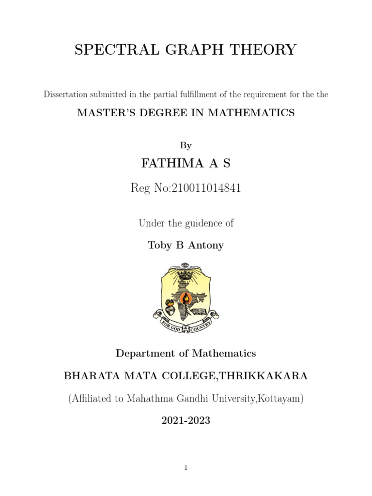 Fathima A.S. | Download Free PDF | Eigenvalues And Eigenvectors | Vertex (Graph Theory)