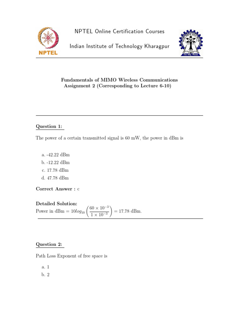 Assignment 2 | Download Free PDF | Telecommunications | Physical Phenomena