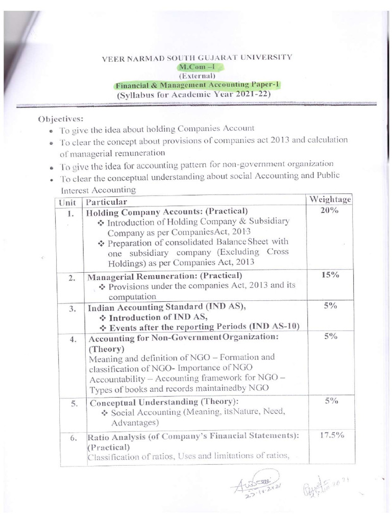 Financial & Management Accounting Paper-1 (New) - Mcom - I | PDF
