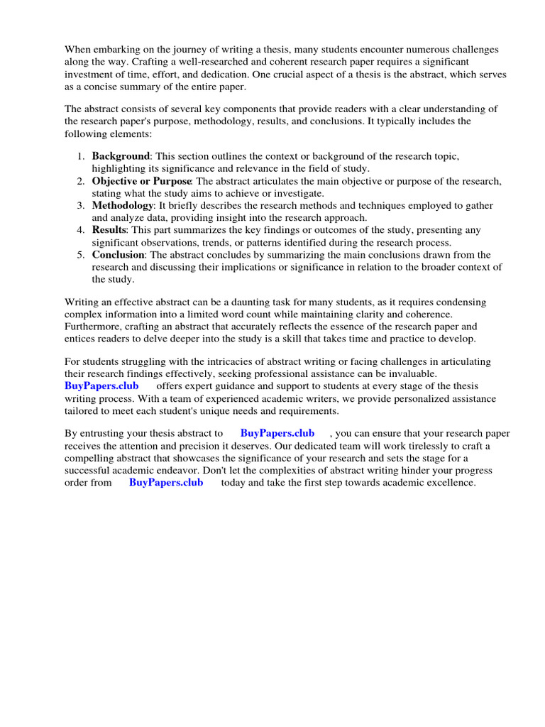 What Does the Abstract Consist of in a Research Paper | PDF | Essays ...