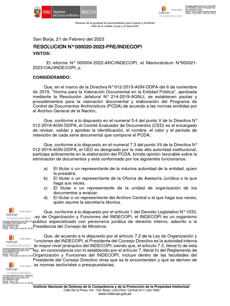 Resolucion 000020 2023 Pre | PDF | Gobierno