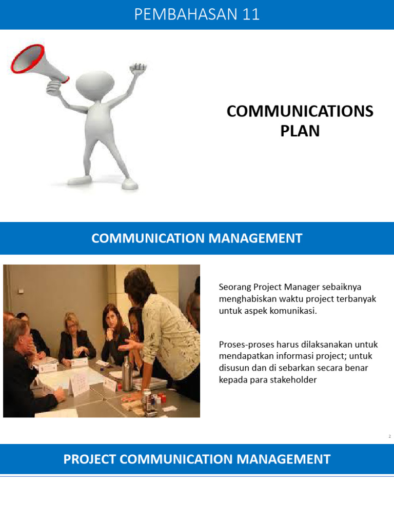 Pembahasan 11 Communication Plan | PDF