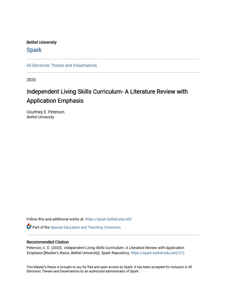 Independent Living Skills Curriculum Review | PDF | Autism Spectrum ...