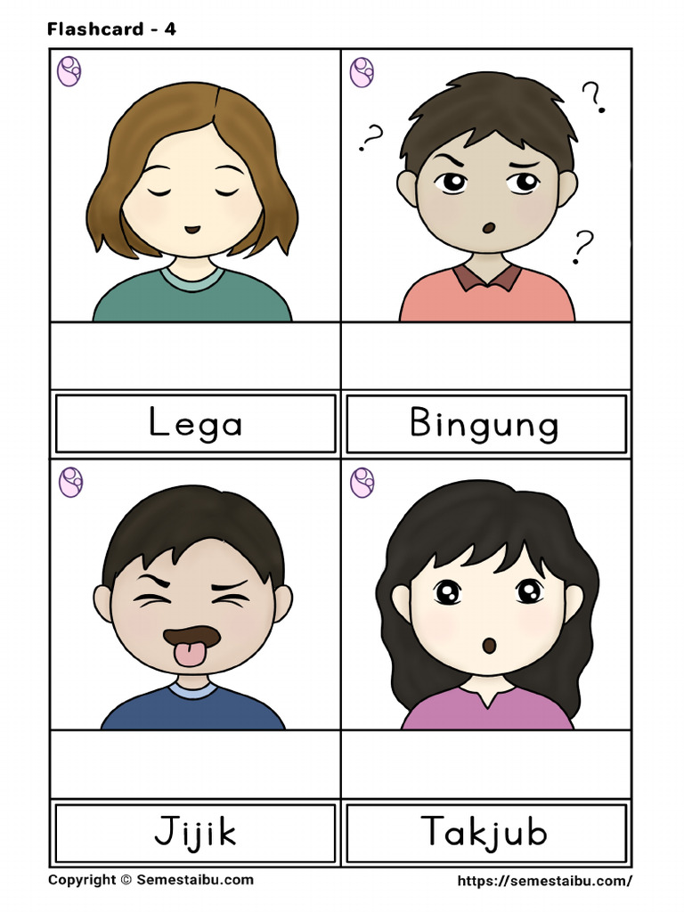 Flashcard Emosi 4 | PDF