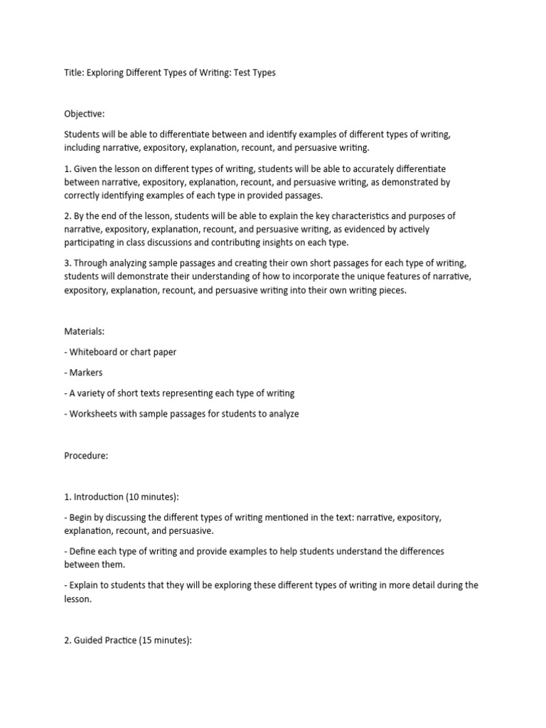 Types of Writing | PDF | Narrative | Cognitive Science