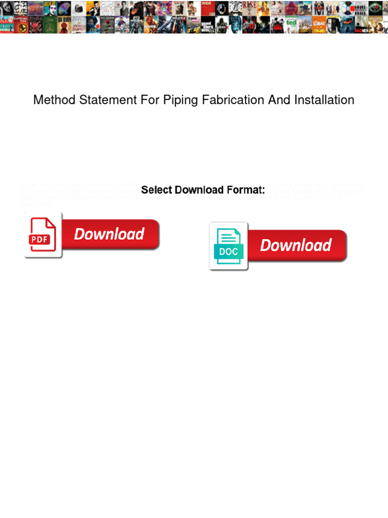 Method Statement For Piping Fabrication and Installation | PDF | Pipe (Fluid Conveyance) | Welding