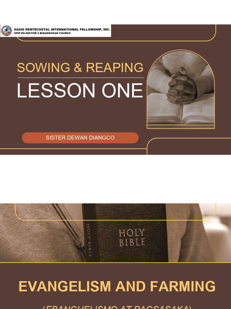 Sowing and Reaping - Lesson 1 | PDF