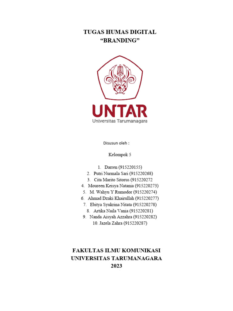 Word Kelompok 5 (BRANDING) | PDF
