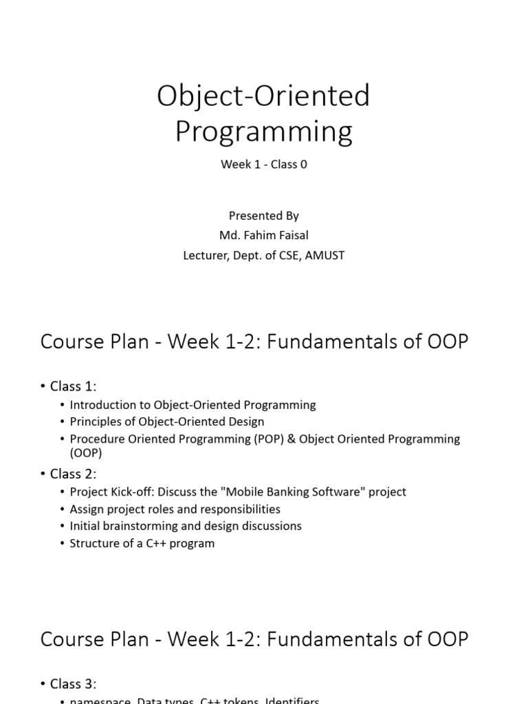 OOP Week1 Class0 | PDF