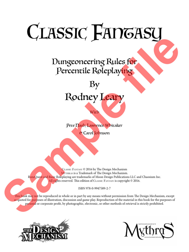 Sample | PDF | Role Playing Games