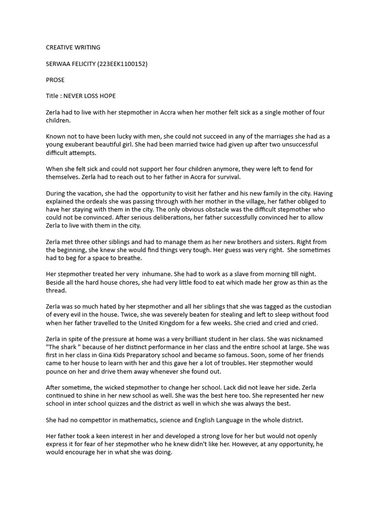 Creative Writing Assignments | PDF | Poetry