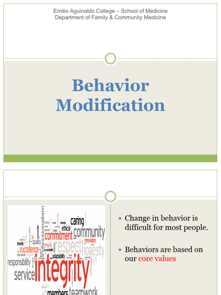 Behavior Modification | PDF | Self Efficacy | Behavior