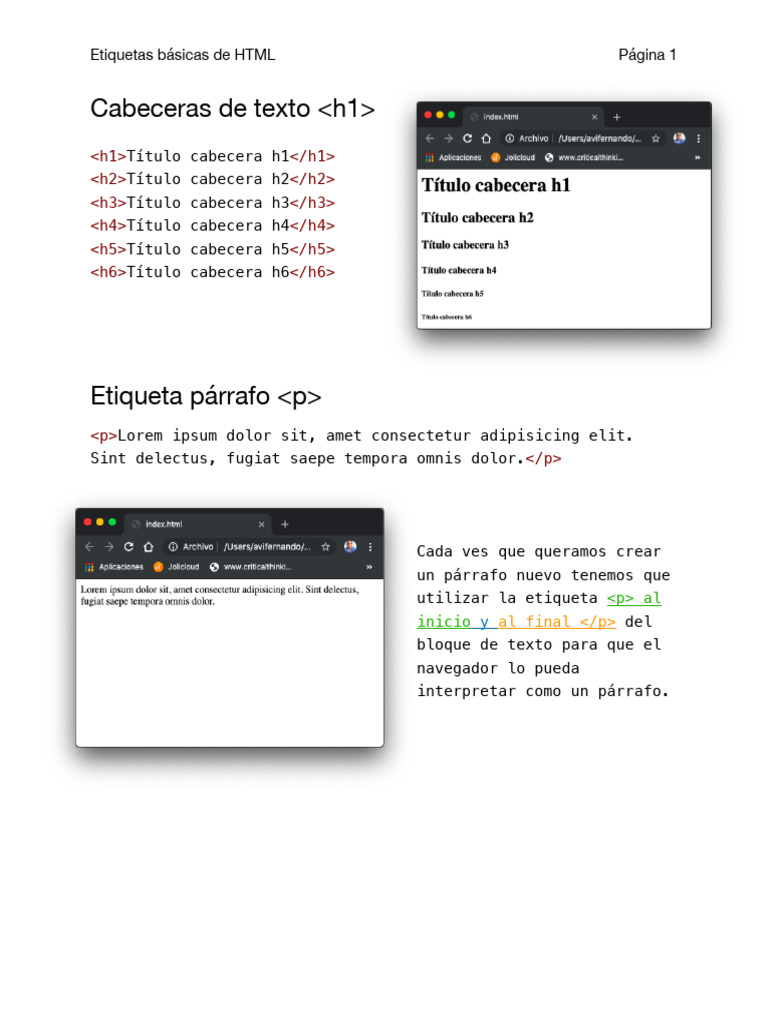Mini Guia Practica de HTML | PDF | HTML | Hipervínculo