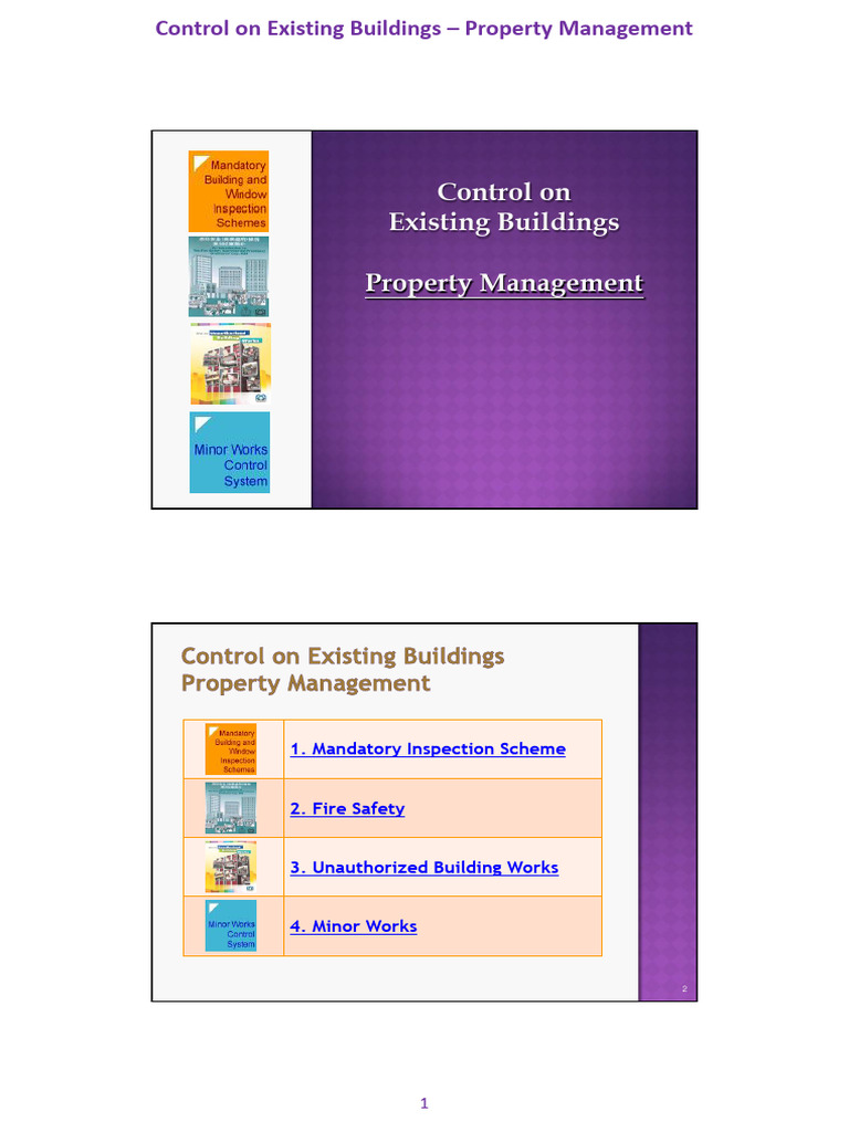Lec 5 - Existing Building PM | PDF | Hong Kong | Property Management